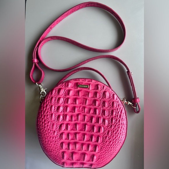 Brahmin | Bags | Brahmin Pink Crocodile Embossed Crossbody Bag | Poshmark